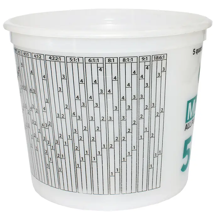 5 Qt Encore Plastics 1045181 Mix 'N Measure Solvent Resistant Container ...