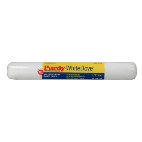 18” x 1/2” Nap Purdy 144670183 White Dove Roller Cover, Dralon ...