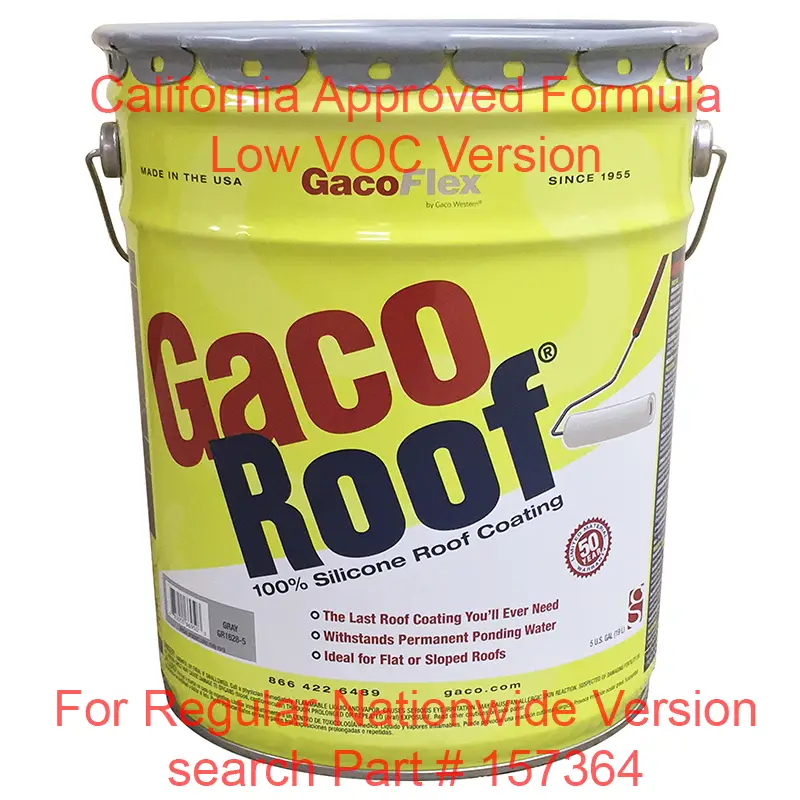 5 Gal Gaco GR1628C Gray GacoRoof Silicone Roof Coating VOC (California ...